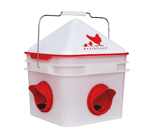Chicken Feeder with Anti-Roost Lid, Slider Port Cover | RentACoop